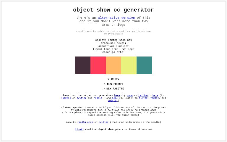 object show oc generator