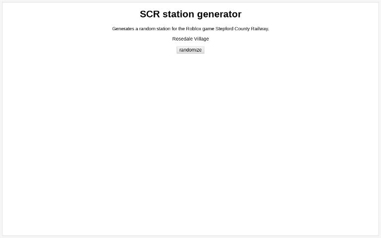 SCR station generator