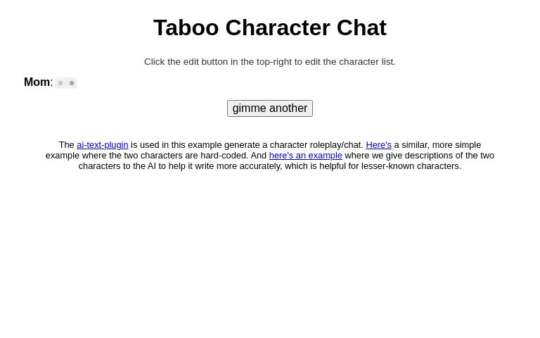 Taboo Character Chat