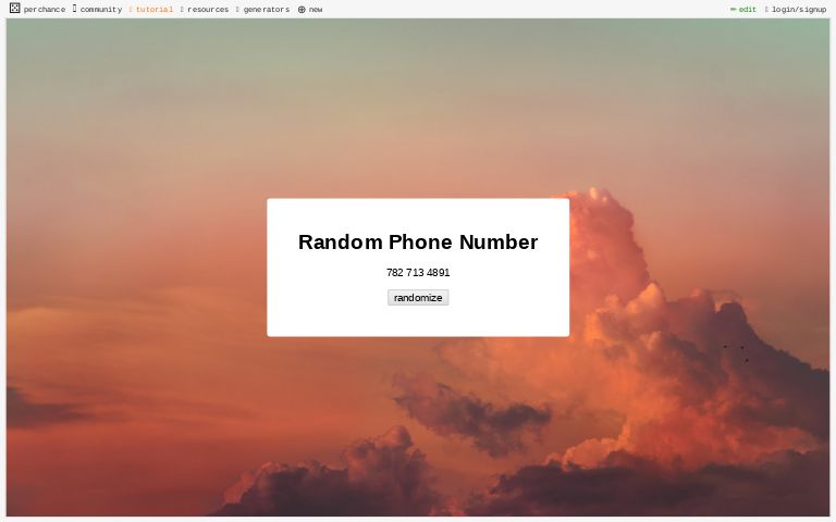 Random Phone Number ― Perchance Generator
