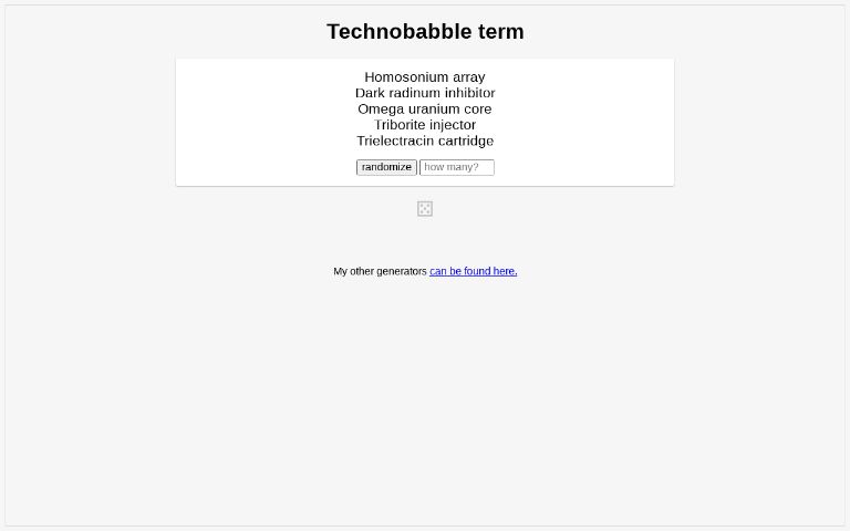 Technobabble term ― Perchance Generator