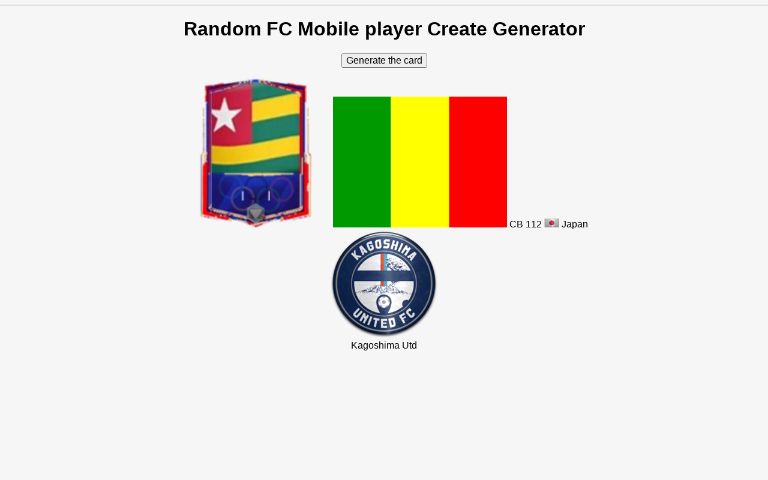 Random FC Mobile player Create Generator