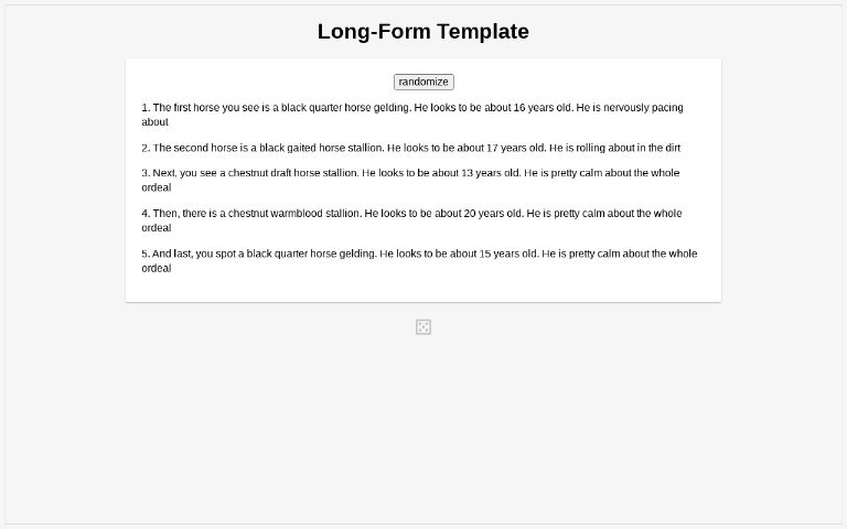 Long-Form Template ― Perchance Generator