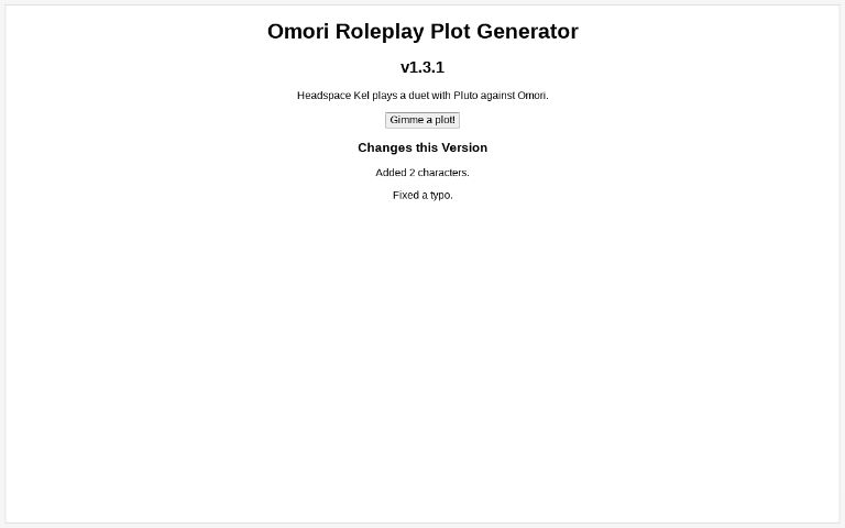 Omori Roleplay Plot Generator