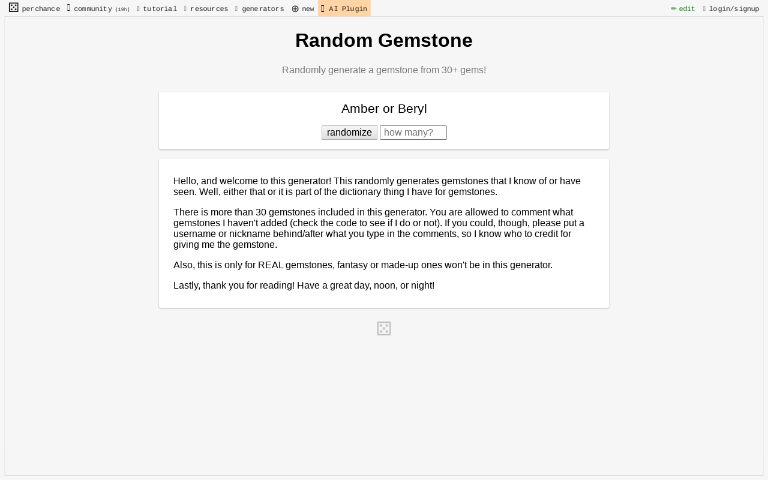 Random Gemstone ― Perchance Generator