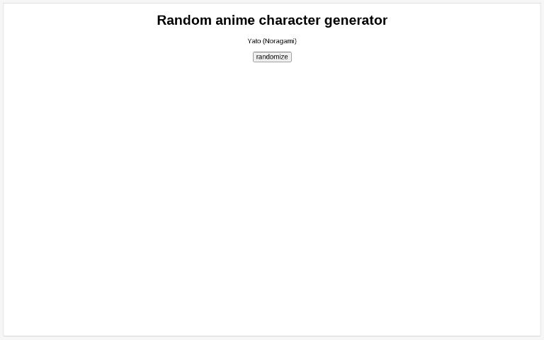 Random anime character generator