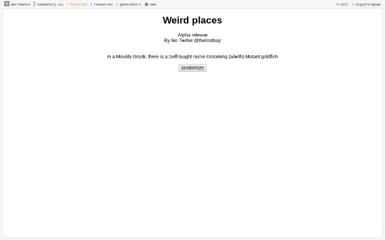 Weird places ― Perchance Generator