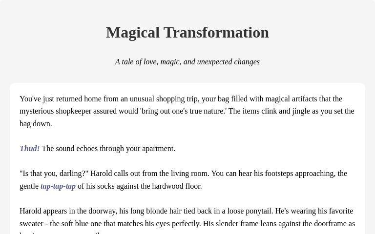 Magical Transformation ― Perchance Generator