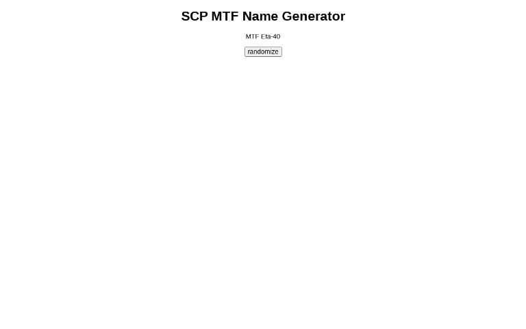 SCP MTF Name Generator