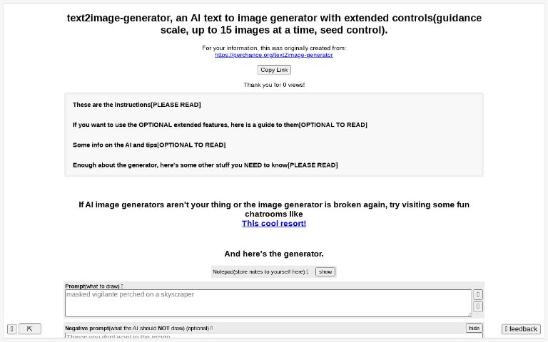 creator-gator = An AI text to image generator with extended controls.
