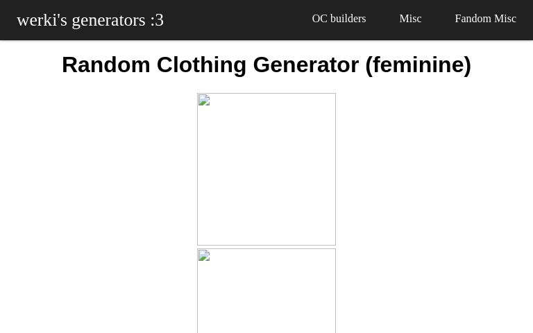 Random Clothing Generator (feminine)