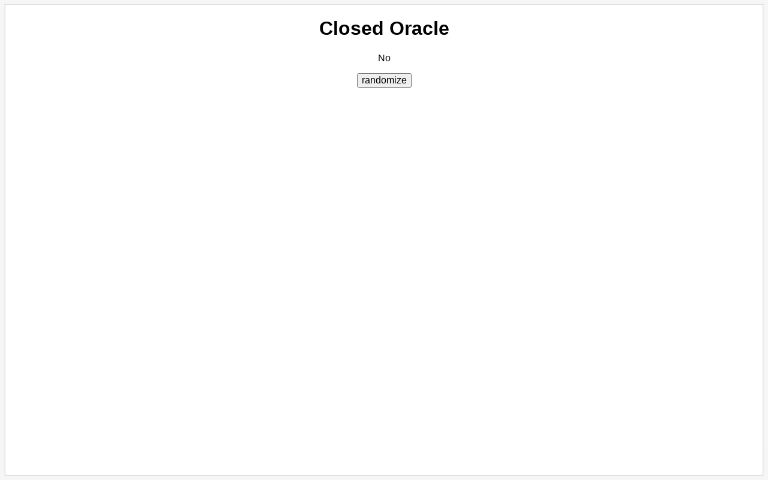 Closed Oracle ― Perchance Generator