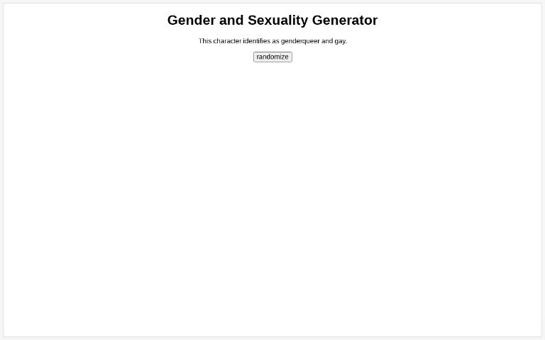 Gender and Sexuality Generator