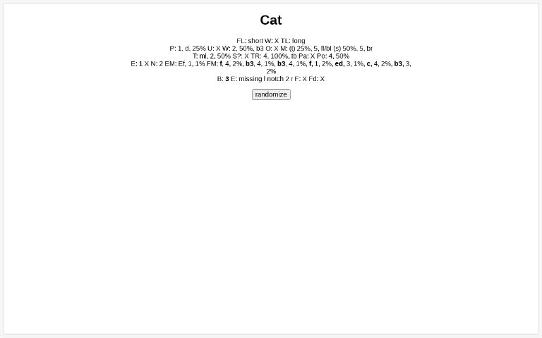 Cat ― Perchance Generator