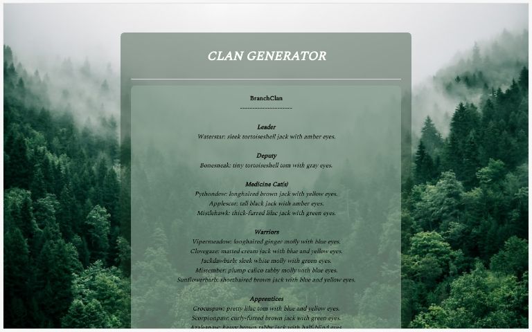 CLAN GENERATOR