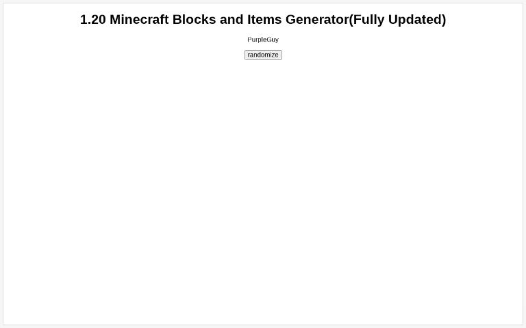 1.20 Minecraft Blocks and Items Generator(Fully Updated)