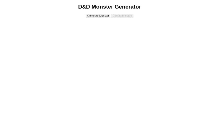 D&D Monster Generator