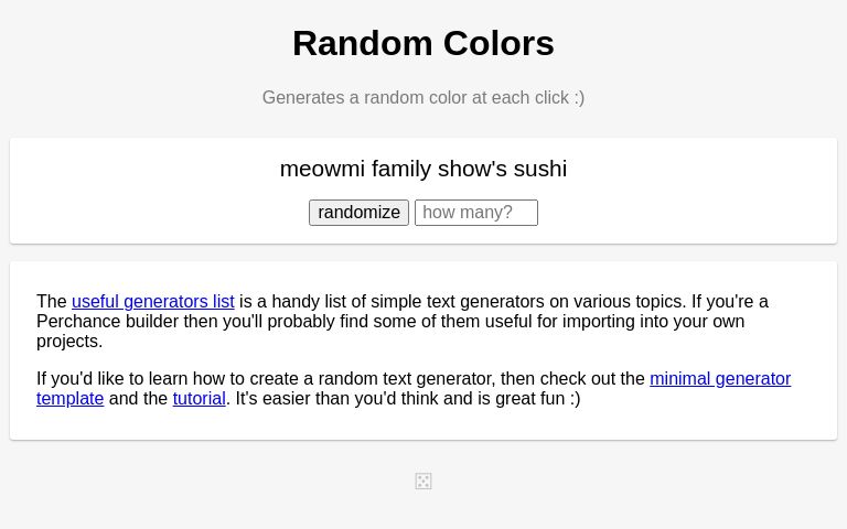 Random Colors ― Perchance Generator