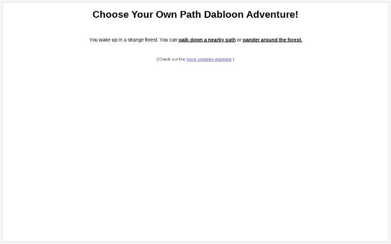 Choose Your Own Path Dabloon Adventure! ― Perchance Generator