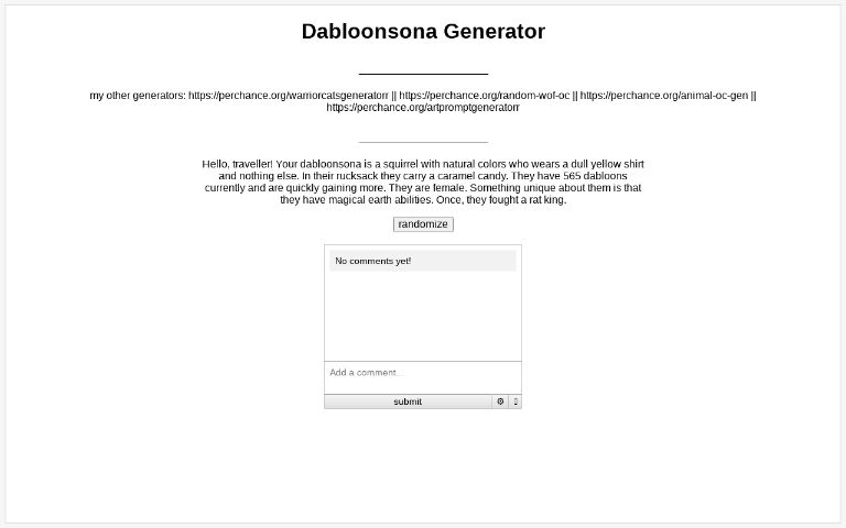Dabloonsona Generator