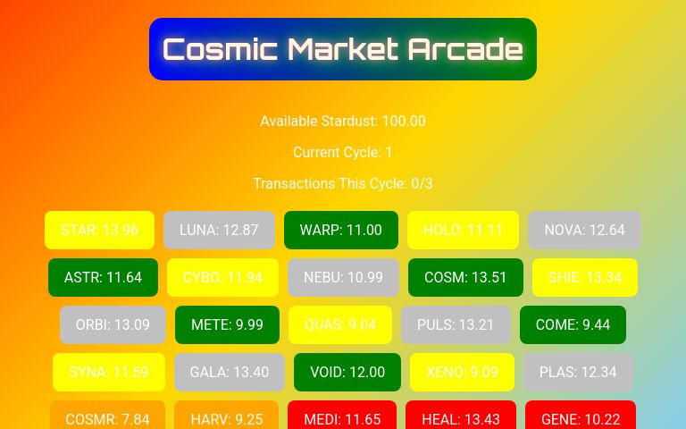 Cosmic Market Arcade ― Perchance Generator