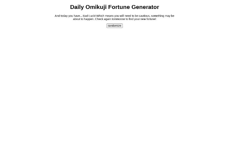 Daily Omikuji Fortune Generator