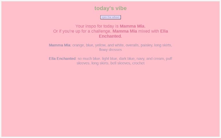 today's vibe ― Perchance Generator