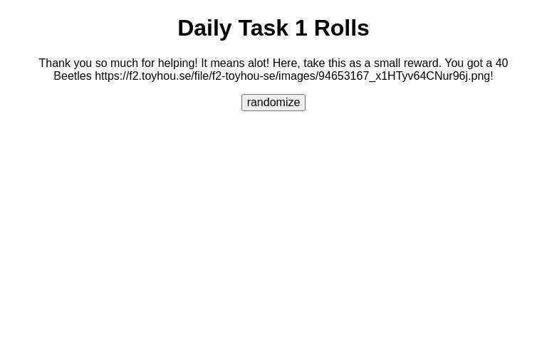Daily Task 1 Rolls ― Perchance Generator