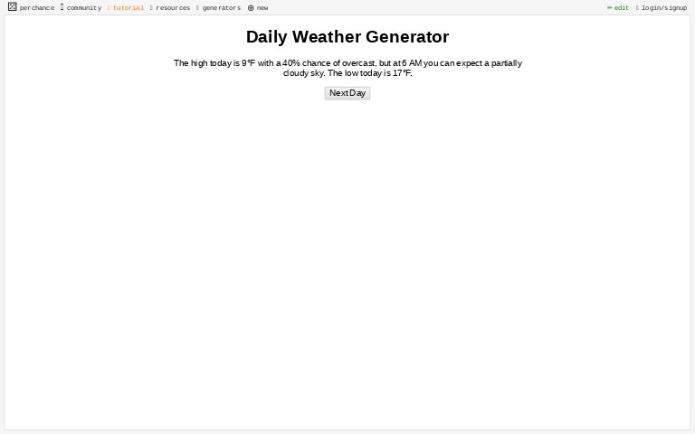 Daily Weather Generator