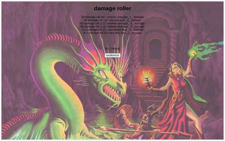 damage roller ― Perchance Generator