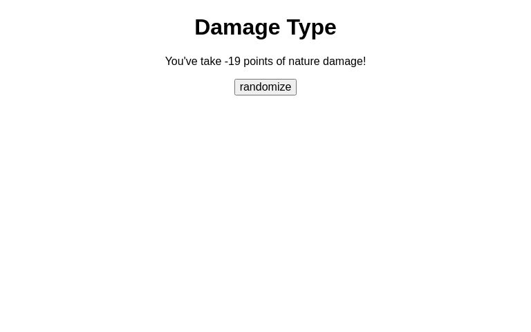 Damage Type ― Perchance Generator