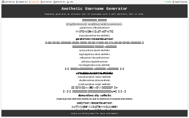 Aesthetic Username Generator