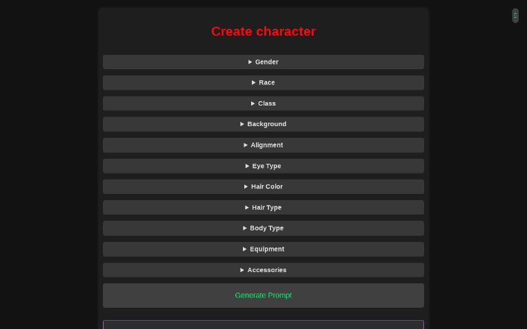 Create character ― Perchance Generator