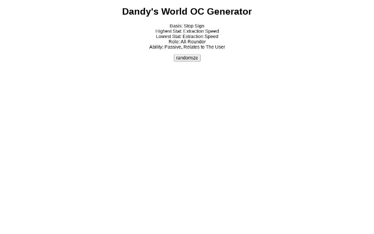 Dandy's World OC Generator