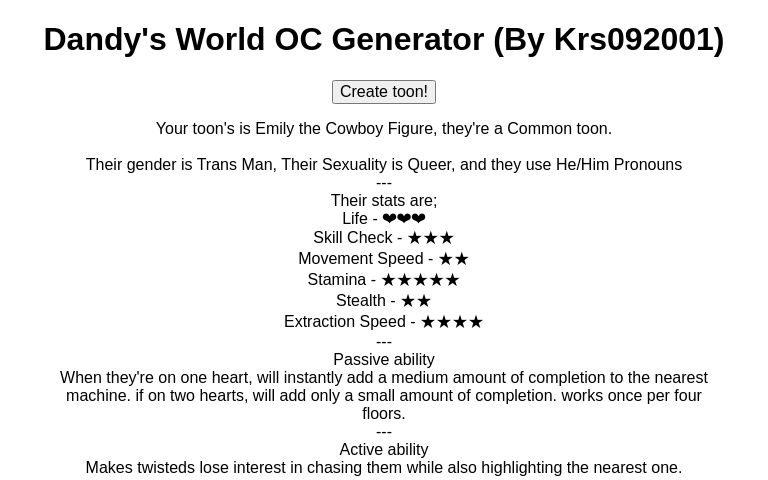 Dandy's World OC Generator (By Krs092001)