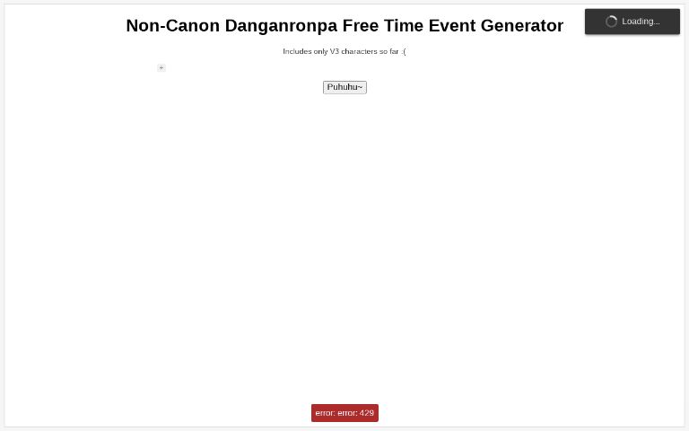 Non-Canon Danganronpa Free Time Event Generator