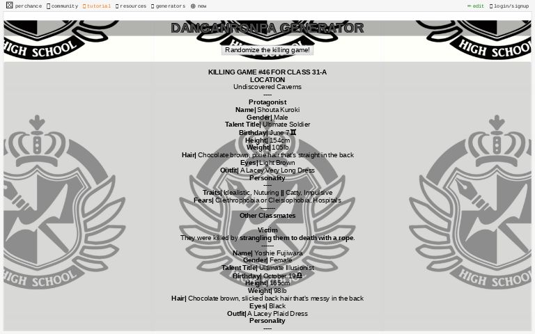 DANGANRONPA GENERATOR