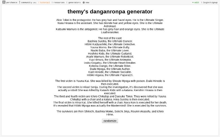 themy's danganronpa generator