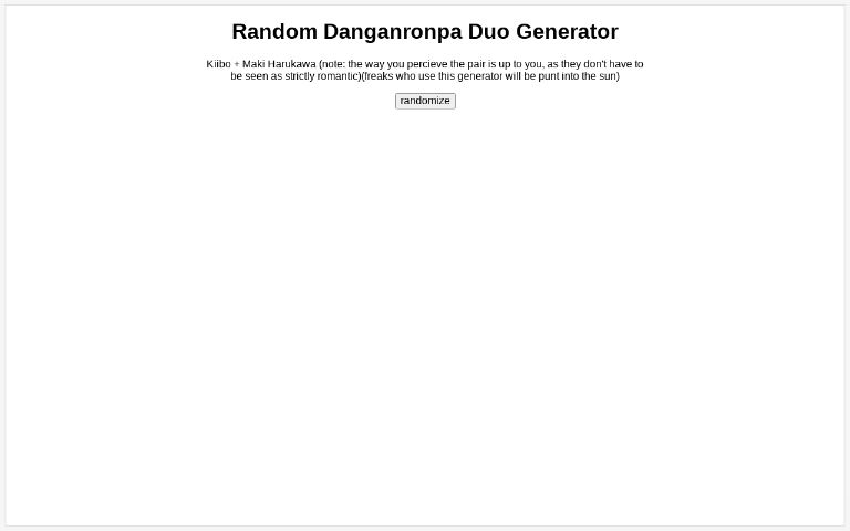 Random Danganronpa Duo Generator