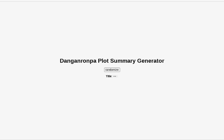 Danganronpa Plot Summary Generator
