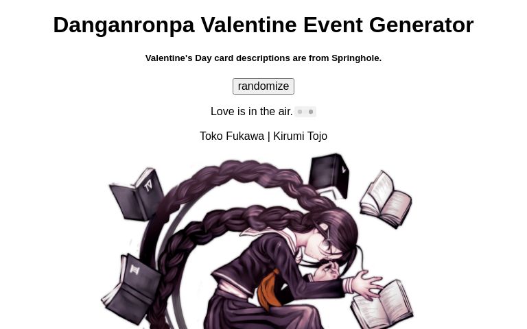 Danganronpa Valentine Event Generator