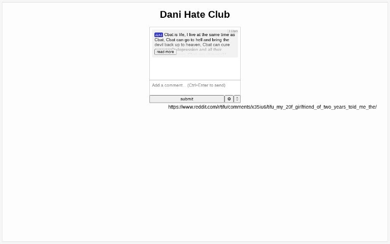 Dani Hate Club ― Perchance Generator