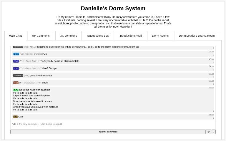 Danielle's Dorm System ― Perchance Generator