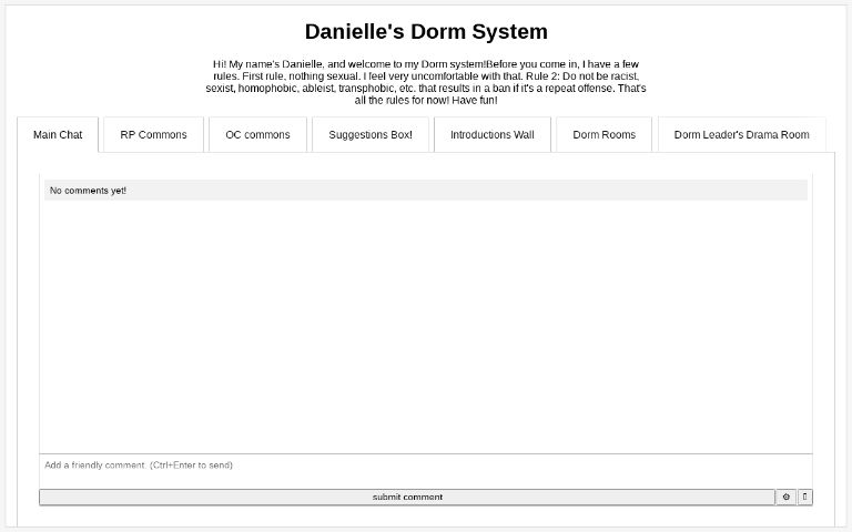 Danielle's Dorm System ― Perchance Generator