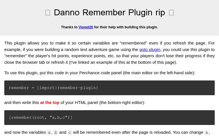 💾 Danno Remember Plugin rip 💾