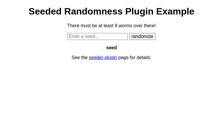 Seeded Randomness Plugin Example