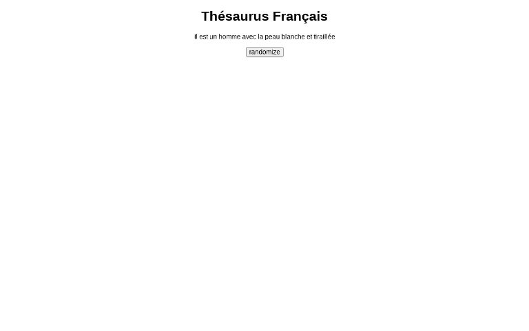Thésaurus Français ― Perchance Generator
