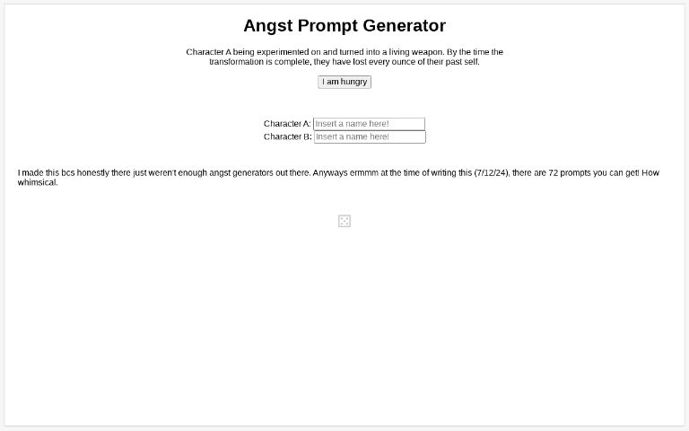 Angst prompt generator