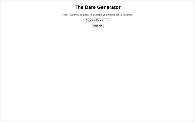 The Dare Generator