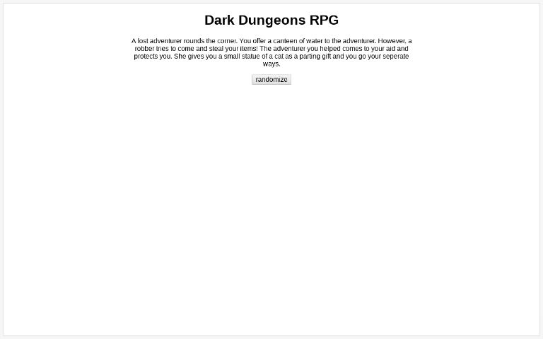 Dark Dungeons RPG ― Perchance Generator